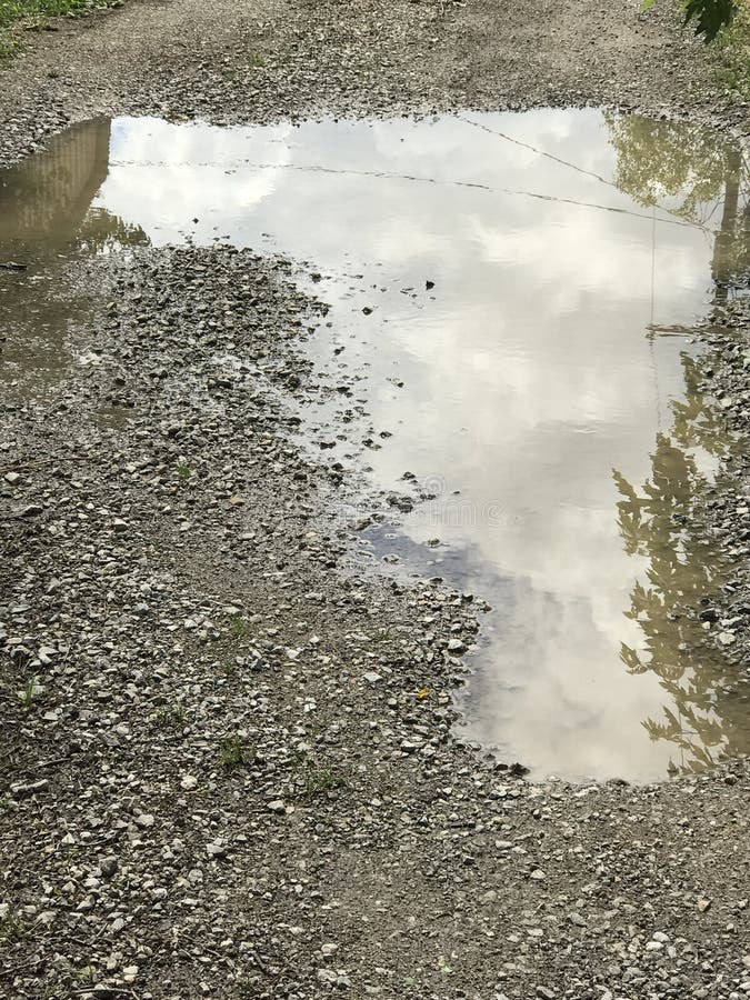 Puddle reflection stock image. Image of puddle, blue - 93118327