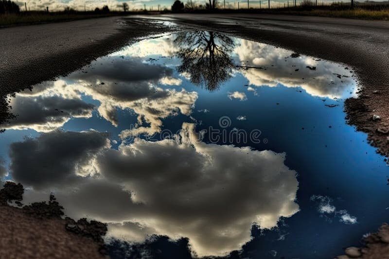 Reflection Sky Puddle Stock Illustrations – 225 Reflection Sky Puddle ...