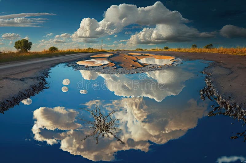 Puddle Reflections Stock Illustrations – 247 Puddle Reflections Stock ...