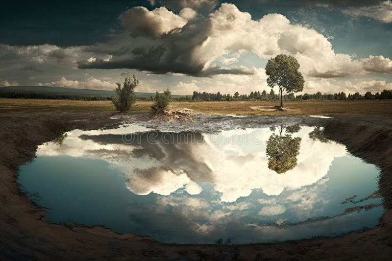 Puddle Reflections Stock Illustrations – 247 Puddle Reflections Stock ...