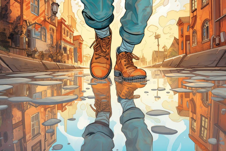 Puddle Reflections Stock Illustrations – 2,029 Puddle Reflections Stock ...