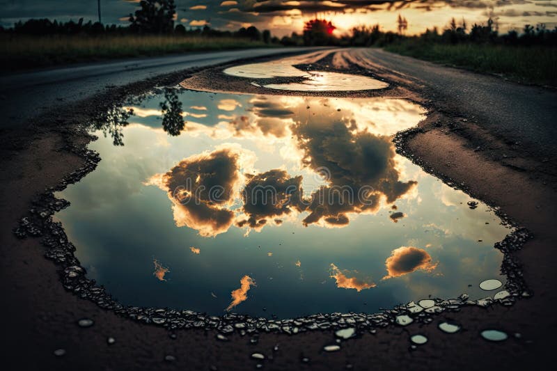 Puddle Reflections Stock Illustrations – 247 Puddle Reflections Stock ...