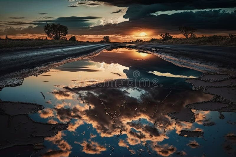 Puddle Reflections Stock Illustrations – 247 Puddle Reflections Stock ...