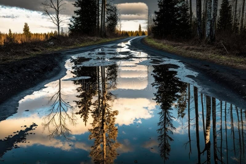 Puddle Reflections Stock Illustrations – 247 Puddle Reflections Stock ...