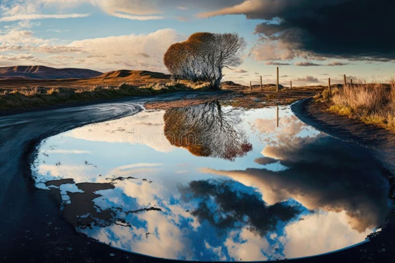 Puddle Reflections Stock Illustrations – 247 Puddle Reflections Stock ...
