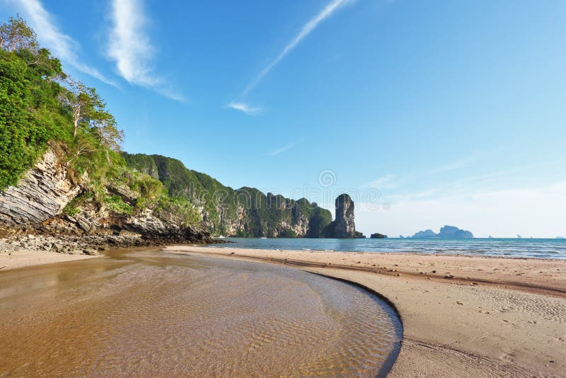 A puddle of sea water stock photo. Image of yellow, season - 20059240