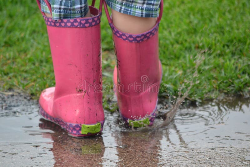 Stepping into puddle stock photo. Image of view, human - 3498834