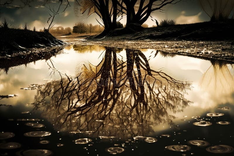 Puddle Reflections Stock Illustrations – 84 Puddle Reflections Stock ...