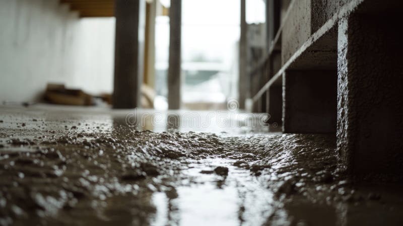 A Puddle of Water on the Floor of a Building, Perfect for Use in ...