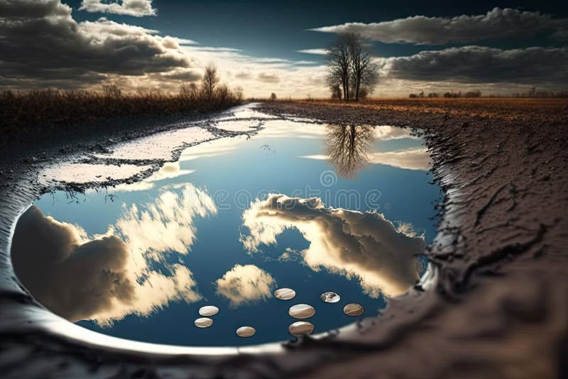 Reflective Puddle Stock Illustrations – 132 Reflective Puddle Stock ...