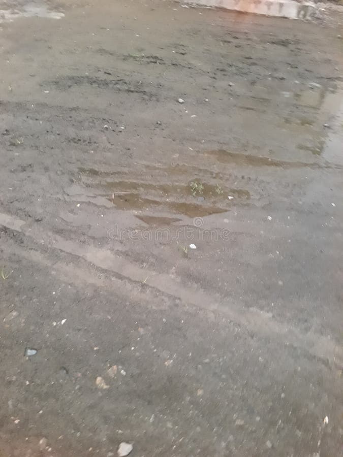 Puddles of Water on the Black Soil after a Very Heavy Rain Stock Photo ...