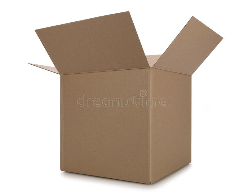 Boksuje karton otwartego zdjęcie stock. Obraz złożonej z pakuneczek ...