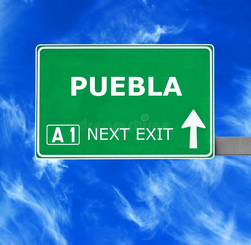 Puebla Sign in Cholula, Mexico Stock Image - Image of shrine, mexican ...