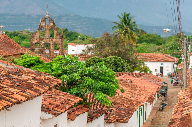 Pueblo Colonial De Guane En Santander - Colombia Foto de archivo ...