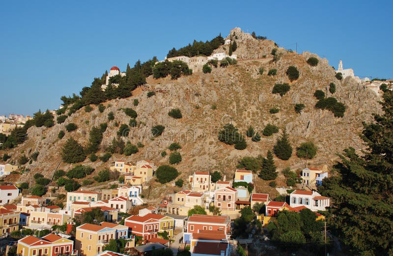 Pueblo De Chorio, Isla De Symi Foto de archivo - Imagen de egeo, aldea ...