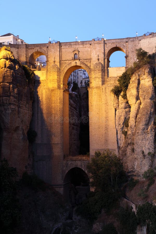 Ronda at Night. Andalusia, Spain Stock Image - Image of andalusian ...