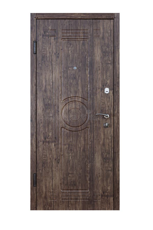 A Puerta Cerrada De Madera Paliducho Aislada En Blanco Foto de archivo ...