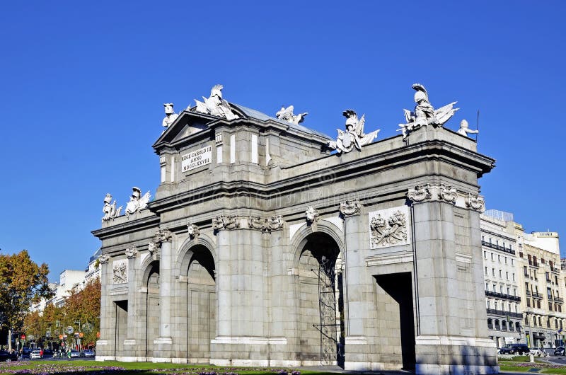 Puerta De Alcala. Alcala Gate in Madrid Stock Photo - Image of ...