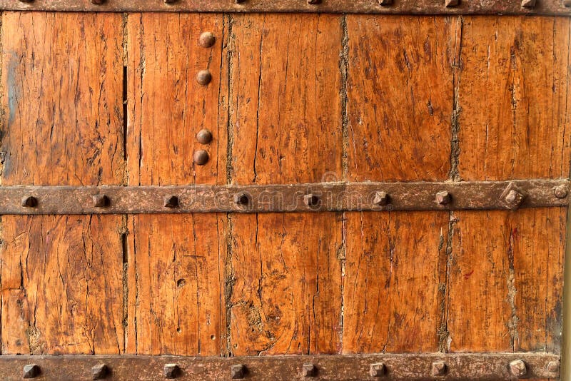 Puerta De Madera Del Viejo Vintage En El Cierre De La India Foto De