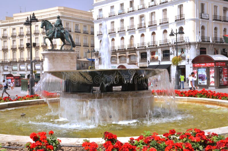 Puerta Del Sol Square in Madrid, Spain. Editorial Photography - Image ...