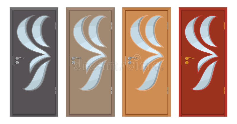 Puertas De Madera Coloreadas Aisladas En El Fondo Blanco Puerta De