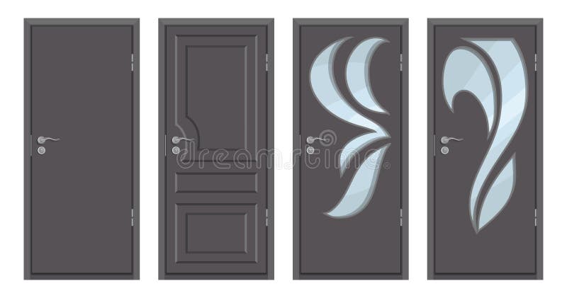 Puertas De Madera Coloreadas Aisladas En El Fondo Blanco Puerta De