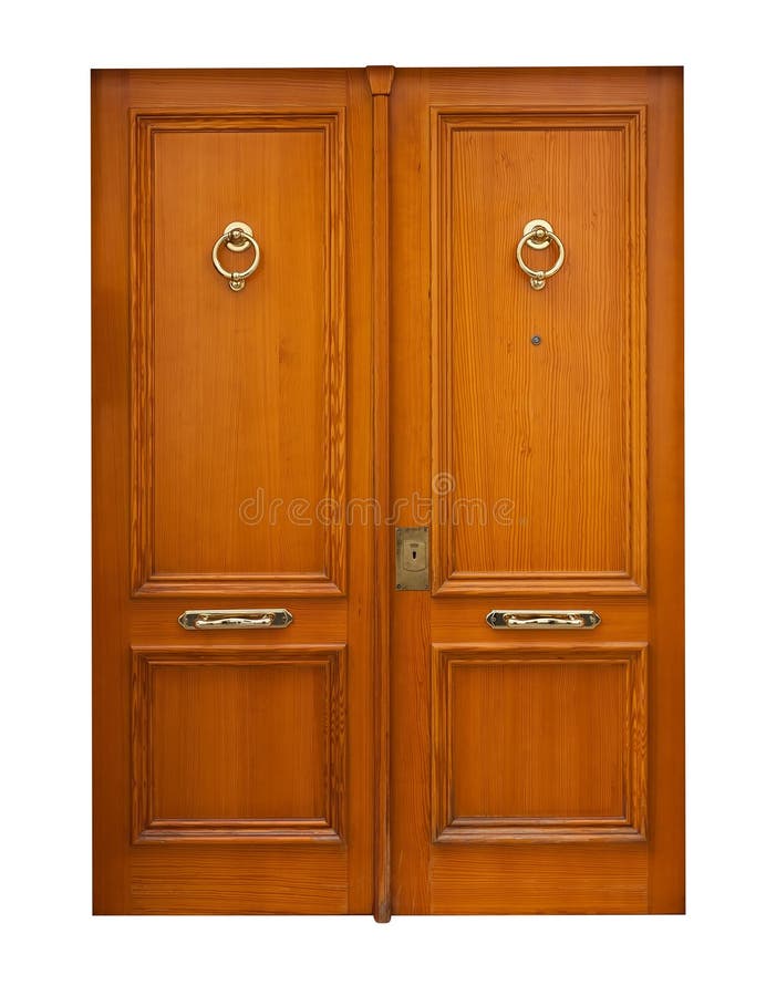 Conjunto De Puertas De Madera Blanco Aislado Del Ver Imagen De Archivo