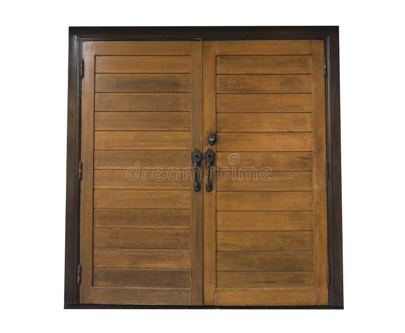 Puertas Dobles De Madera Viejas Aisladas En El Fondo Blanco Foto De