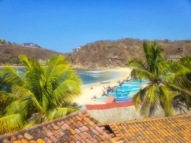 Puerto Angel, Mexico editorial stock image. Image of paradise - 92406114