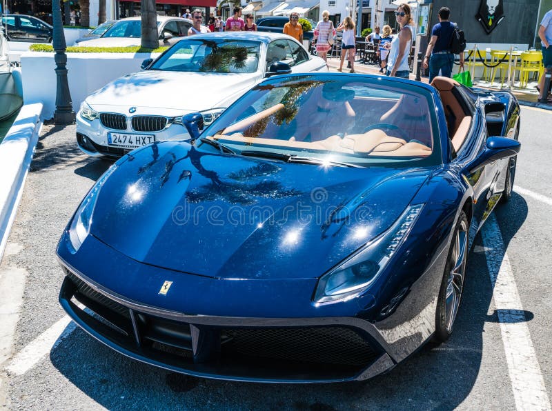 Blue Ferrari in the Harbour Editorial Photography - Image of famous ...