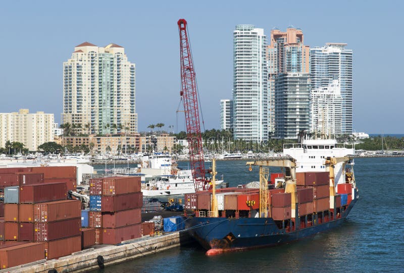 Puerto De La Ciudad De Miami Foto de archivo - Imagen de america ...