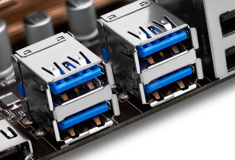 Puerto De USB En La Placa Madre Foto de archivo - Imagen de dispositivo ...