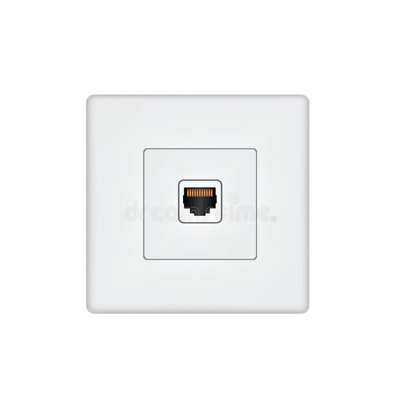Puerto ethernet y cable ilustración del vector. Ilustración de ethernet ...