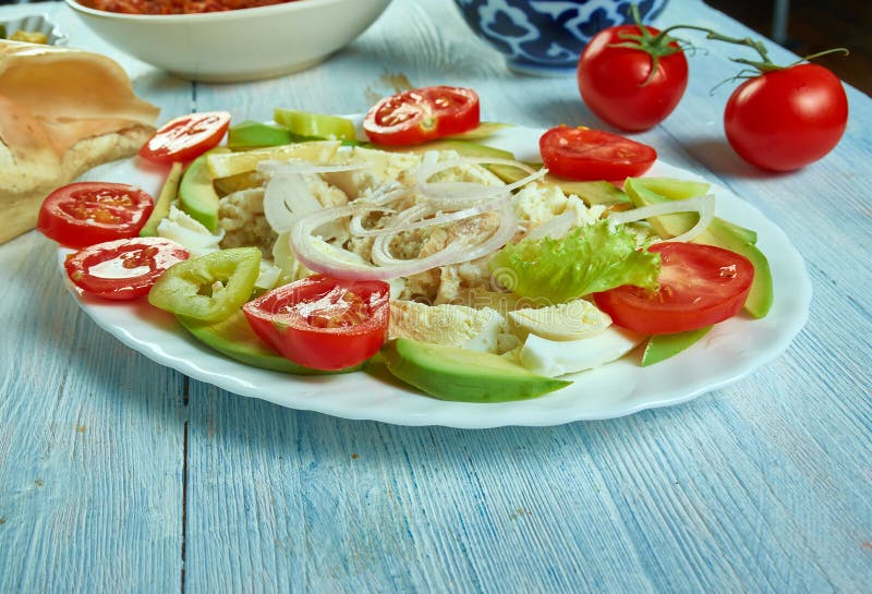 Puerto Rican Cod Fish Salad Stock Photo - Image of ensalada, codfish ...