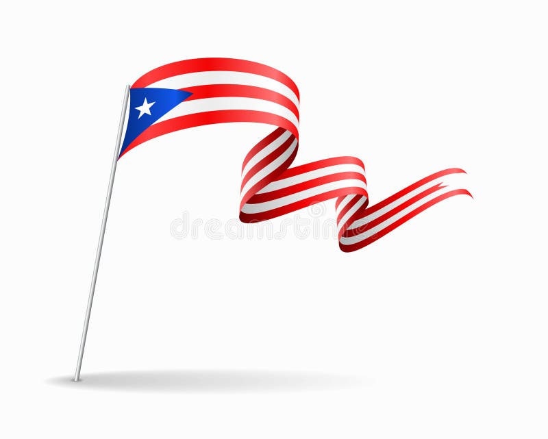 Puerto Rican Flag Wavy Background Layout. Vector Illustration. Stock ...