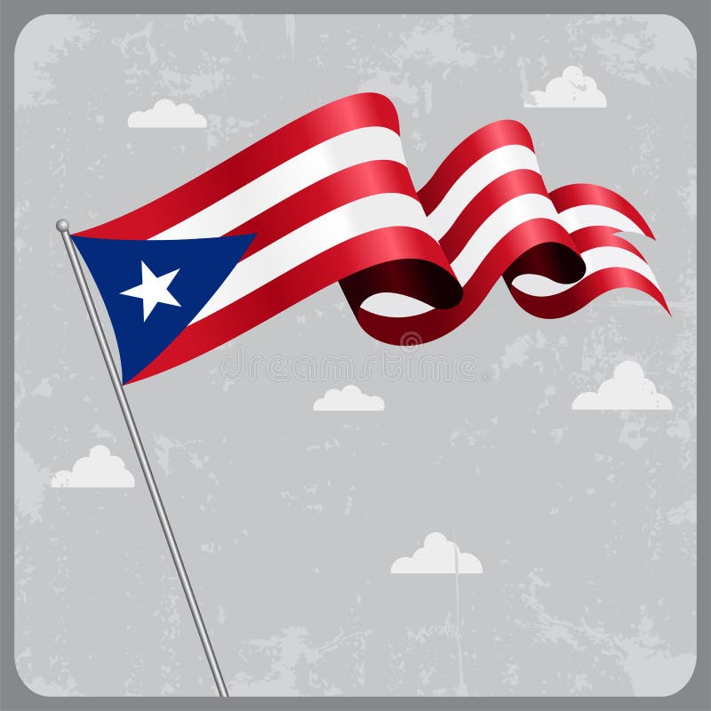 Puerto Rican Wavy Flag. Vector Illustration. Stock Vector ...