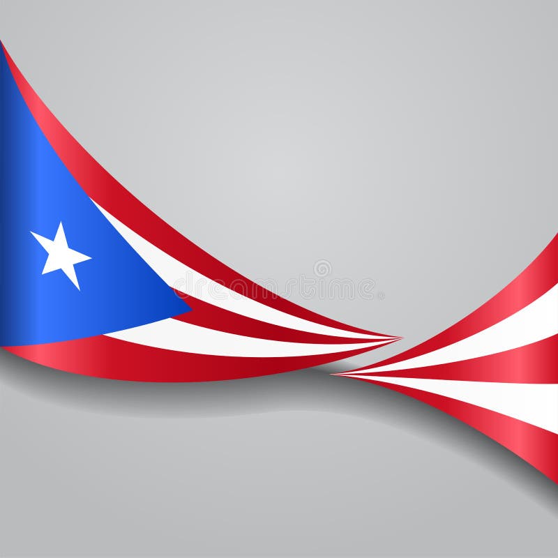 Puerto Rican Wavy Flag. Vector Illustration. Stock Vector ...