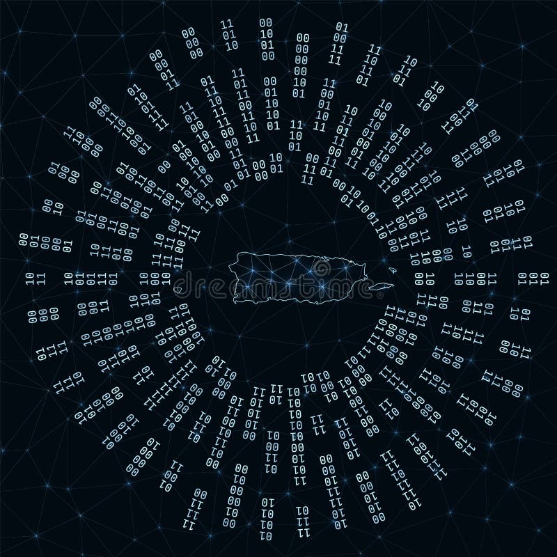 Puerto Rico digital map. stock vector. Illustration of electrical ...