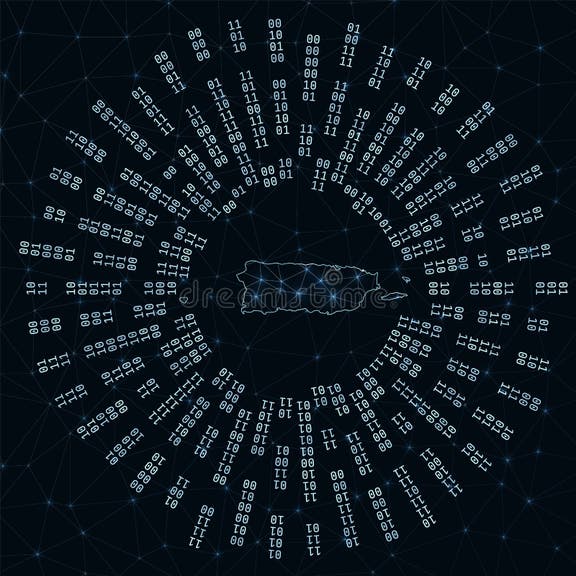 Puerto Rico digital map. stock vector. Illustration of electrical ...