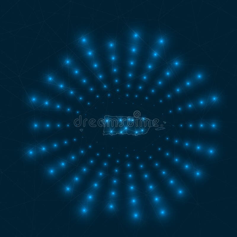 Puerto Rico digital map. stock vector. Illustration of contour - 184826470