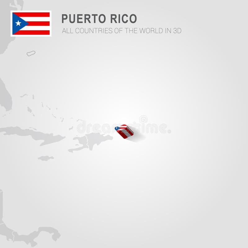 Puerto Rico Drawn on Gray Map. Stock Vector - Illustration of global ...