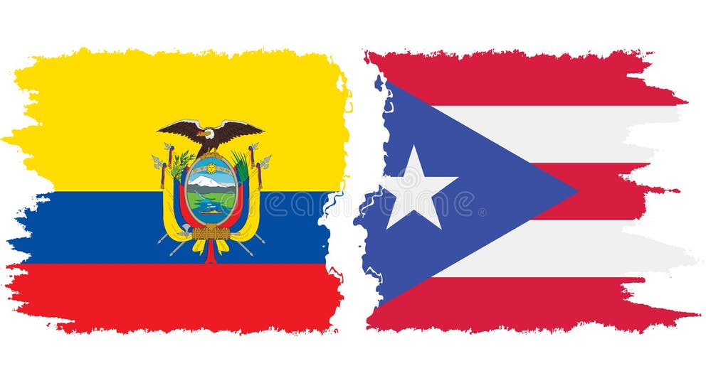 Puerto Rico and Ecuador Grunge Flags Connection Vector Stock Vector ...