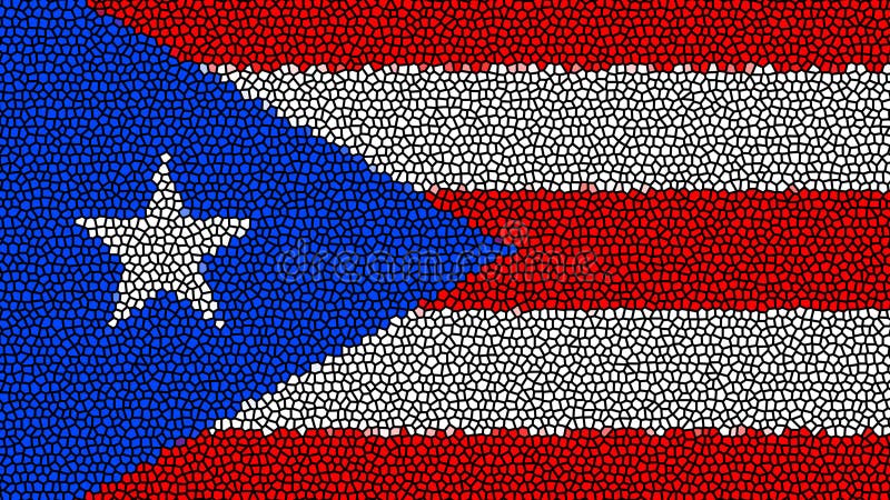 Puerto Rico Flag in an Abstract Mosaic Style, Creative Geometric Tile ...
