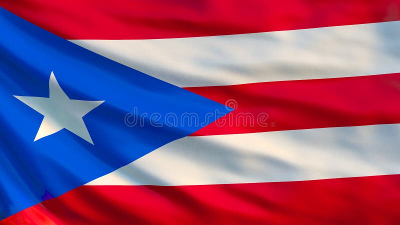 Puerto Rico Flag. 3D Illustration Stock Illustration - Illustration of ...