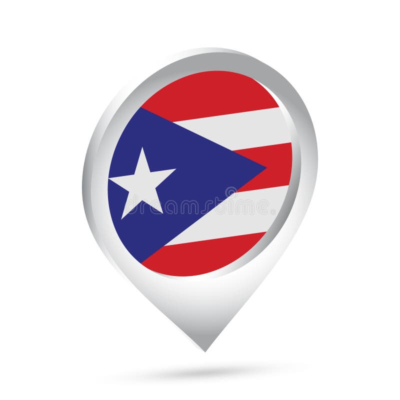 Puerto Rico Flag 3d Pin Icon Stock Vector - Illustration of position ...