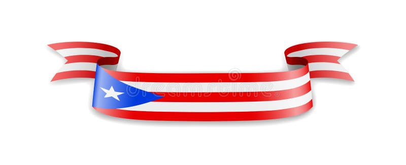 Puerto Rico Flag in the Form of Wave Ribbon Stock Illustration ...