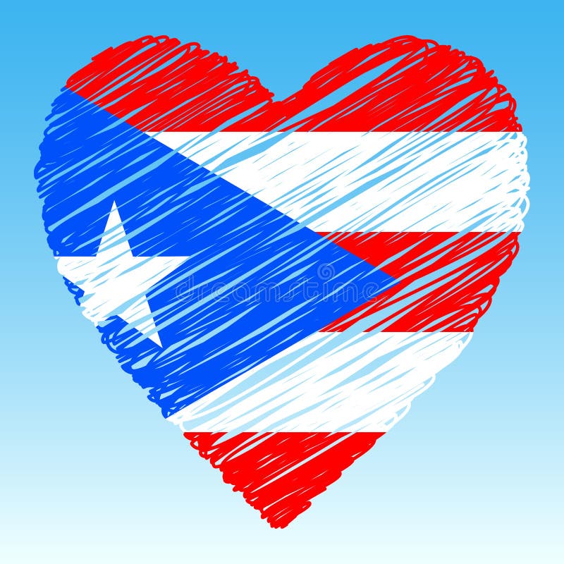 Puerto Rico Flag, Heart Shape, Grunge Style Stock Vector - Illustration ...