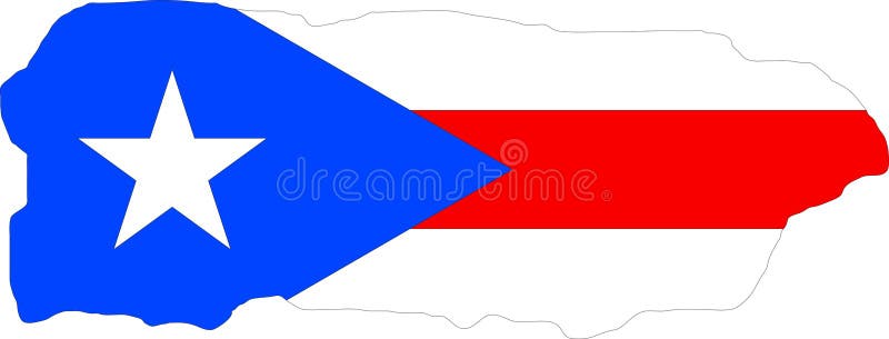 Puerto Rico Flag in Map, Puerto Rico Map with Flag, Country Map, Puerto ...