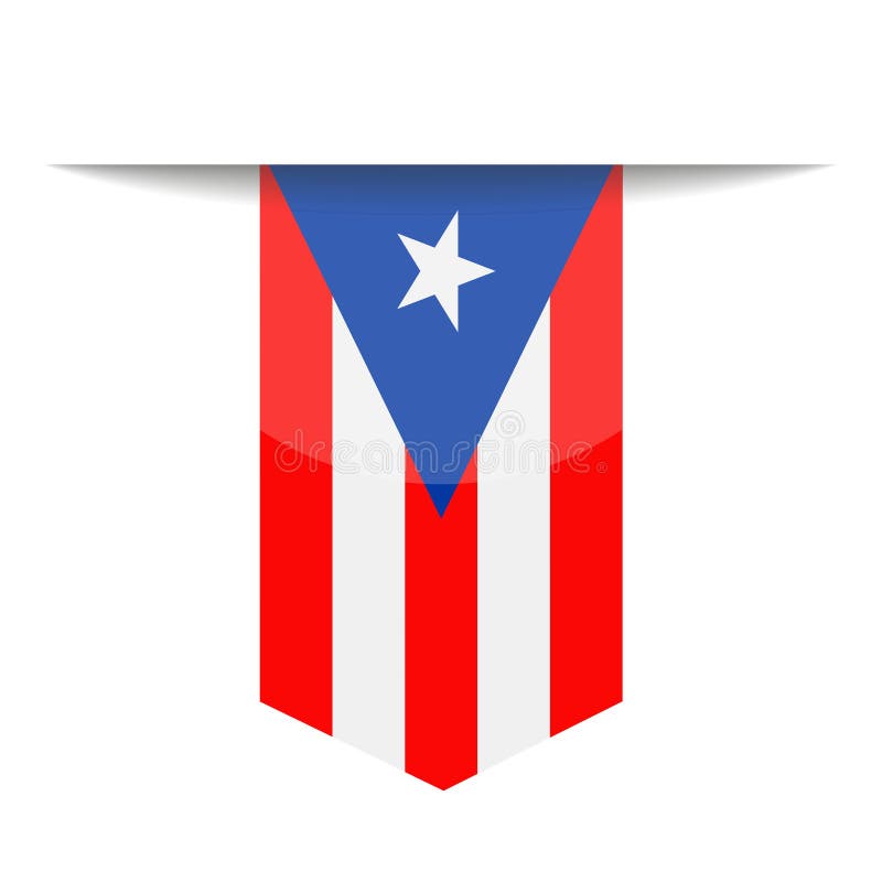 Puerto Rico Flag Vector Bookmark Icon Illustration Stock - Illustration ...
