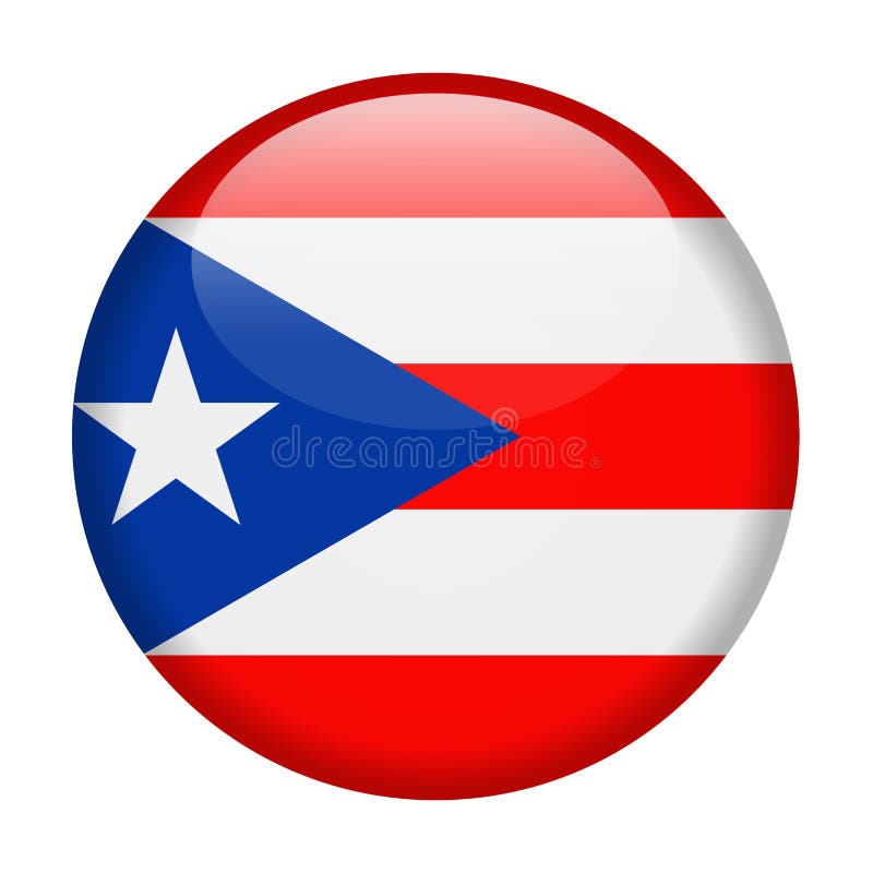 Bandeira Redonda De Puerto Rico Ilustração Stock - Ilustração de branco ...